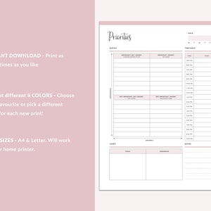 Work Priority Matrix Printable, Eisenhower Matrix, Daily Task Planner ...