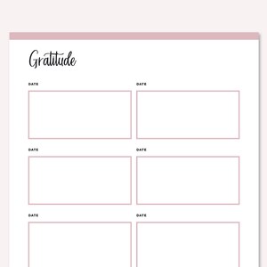 Printable Gratitude Log, Daily Gratitude List, Gratefulness Diary ...