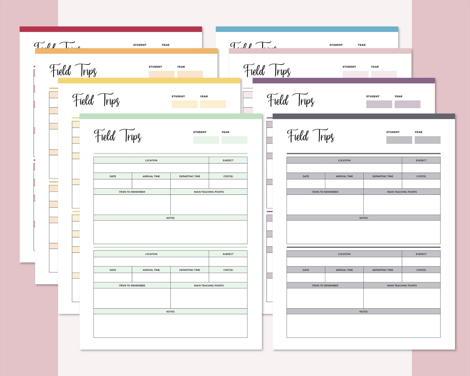 Homeschool Field Trip Planner Printable - Home School Excursion Planner ...