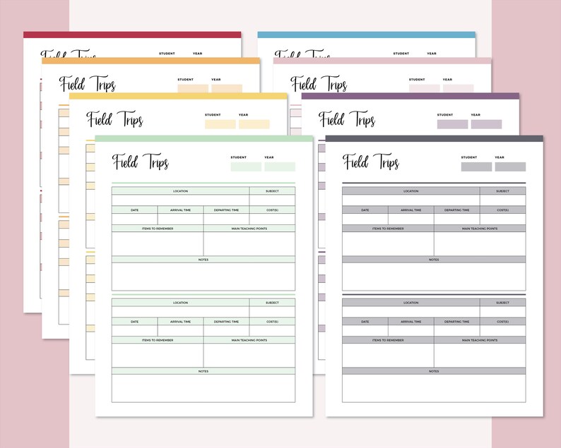Homeschool Field Trip Planner Printable - Home School Excursion Planner ...