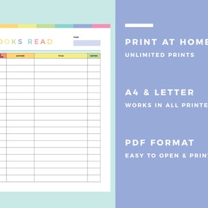 Printable Book Reading Record for Kids, Books Read by Children, List of ...