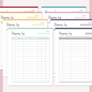 Printable Shopping Log, Online Purchase Tracker, Shopping Tracker ...