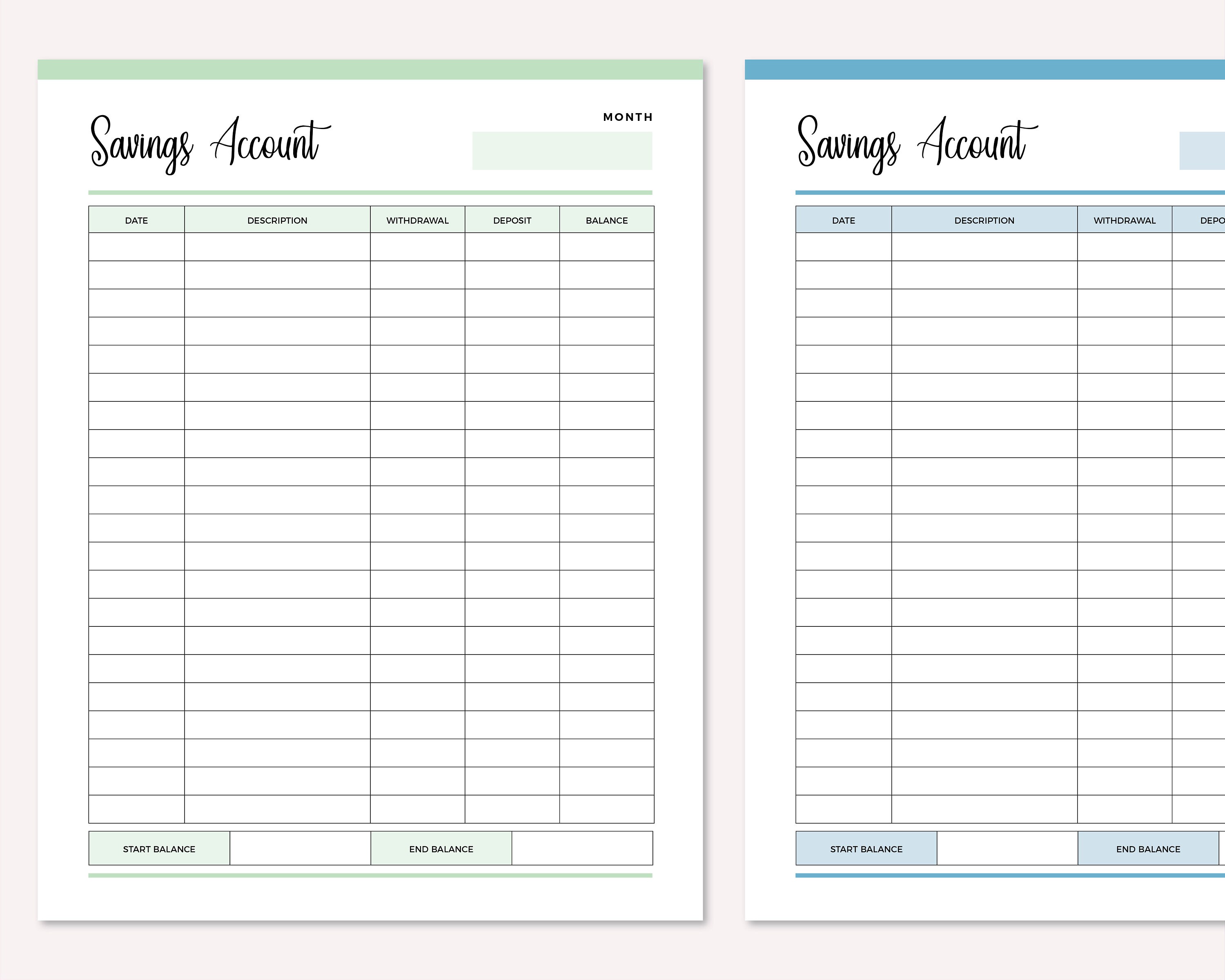 Savings Tracker Printable Sinking Funds Tracker Saving Log - Etsy UK