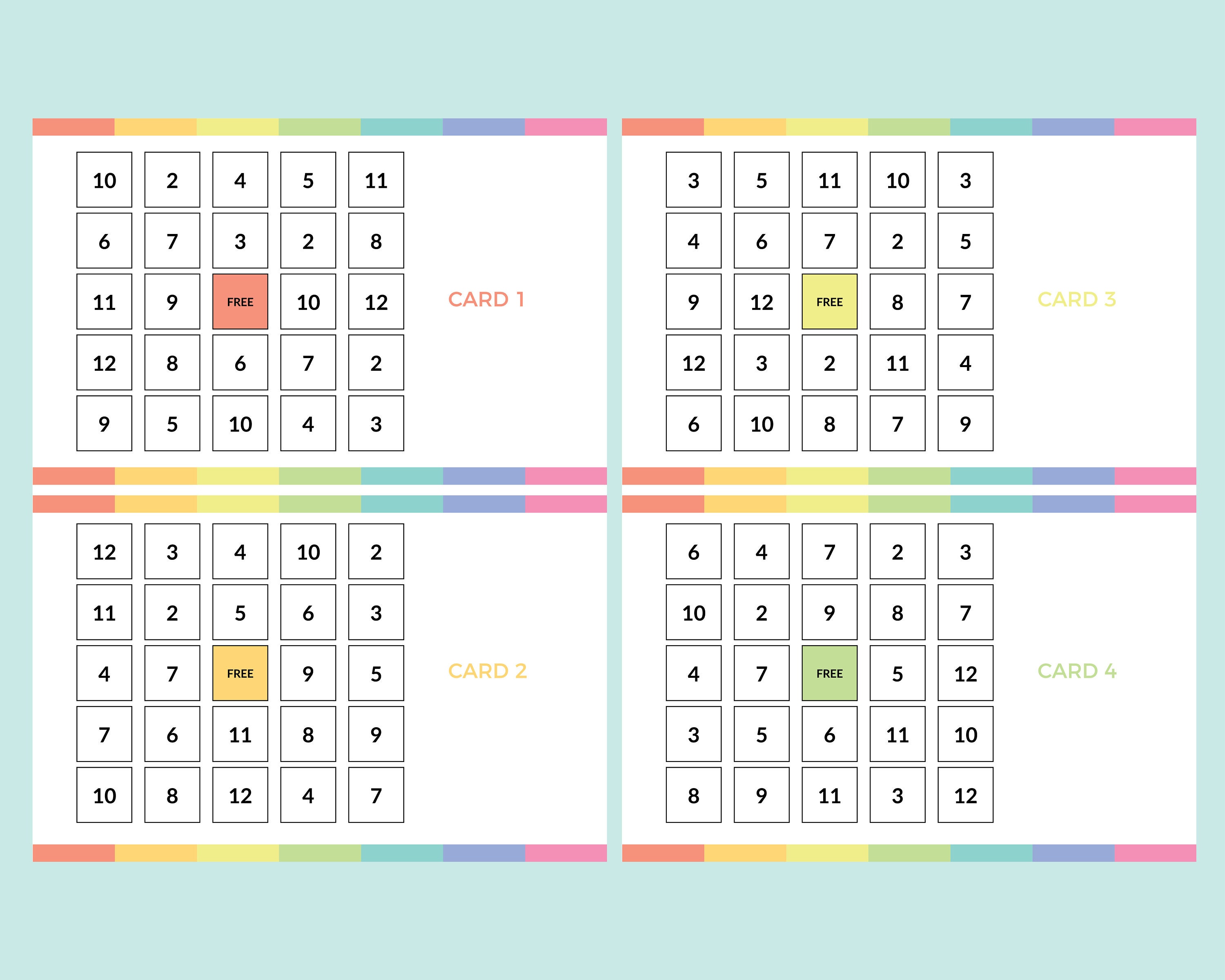 Printable Dice Bingo 2 Dice Bingo Printable Kids Games | Etsy