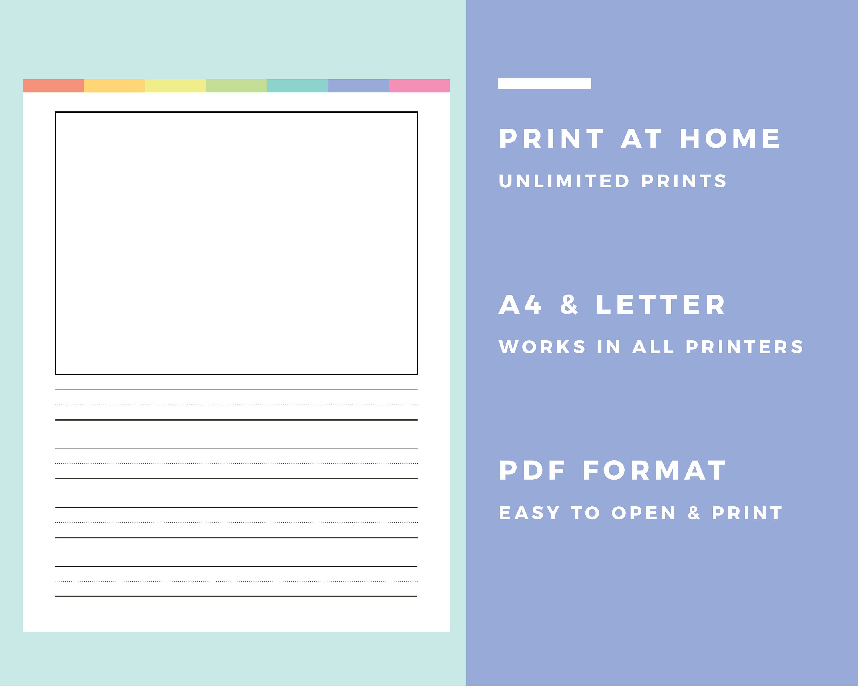 Printable Kids Story Paper Childrens Draw and Write Template - Etsy