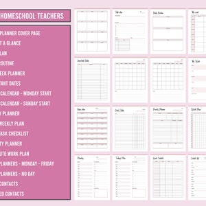 Homeschool Planner Printable | Home School Teacher Academic Planner ...
