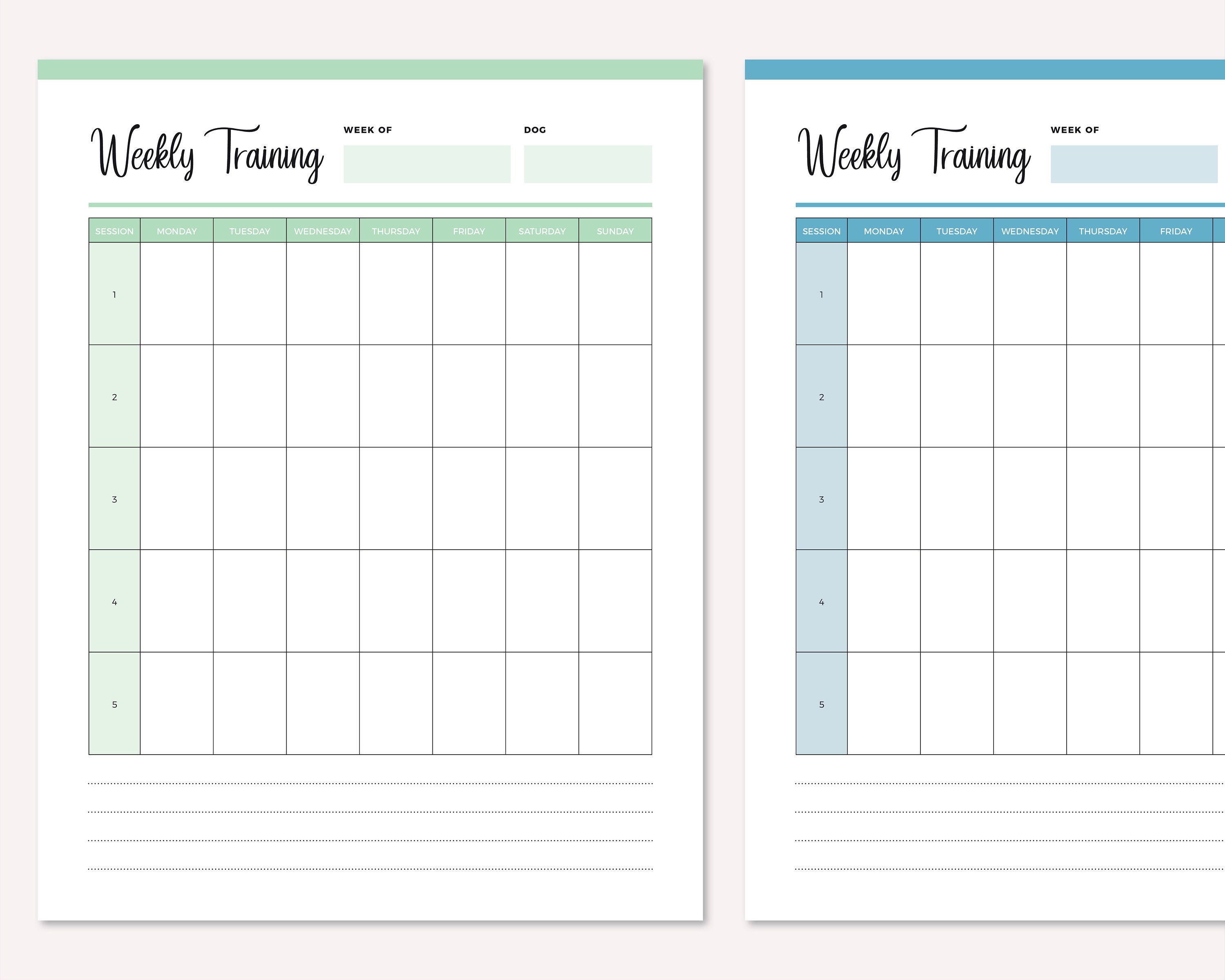 Printable Dog Training Schedule Puppy Training Planner - Etsy
