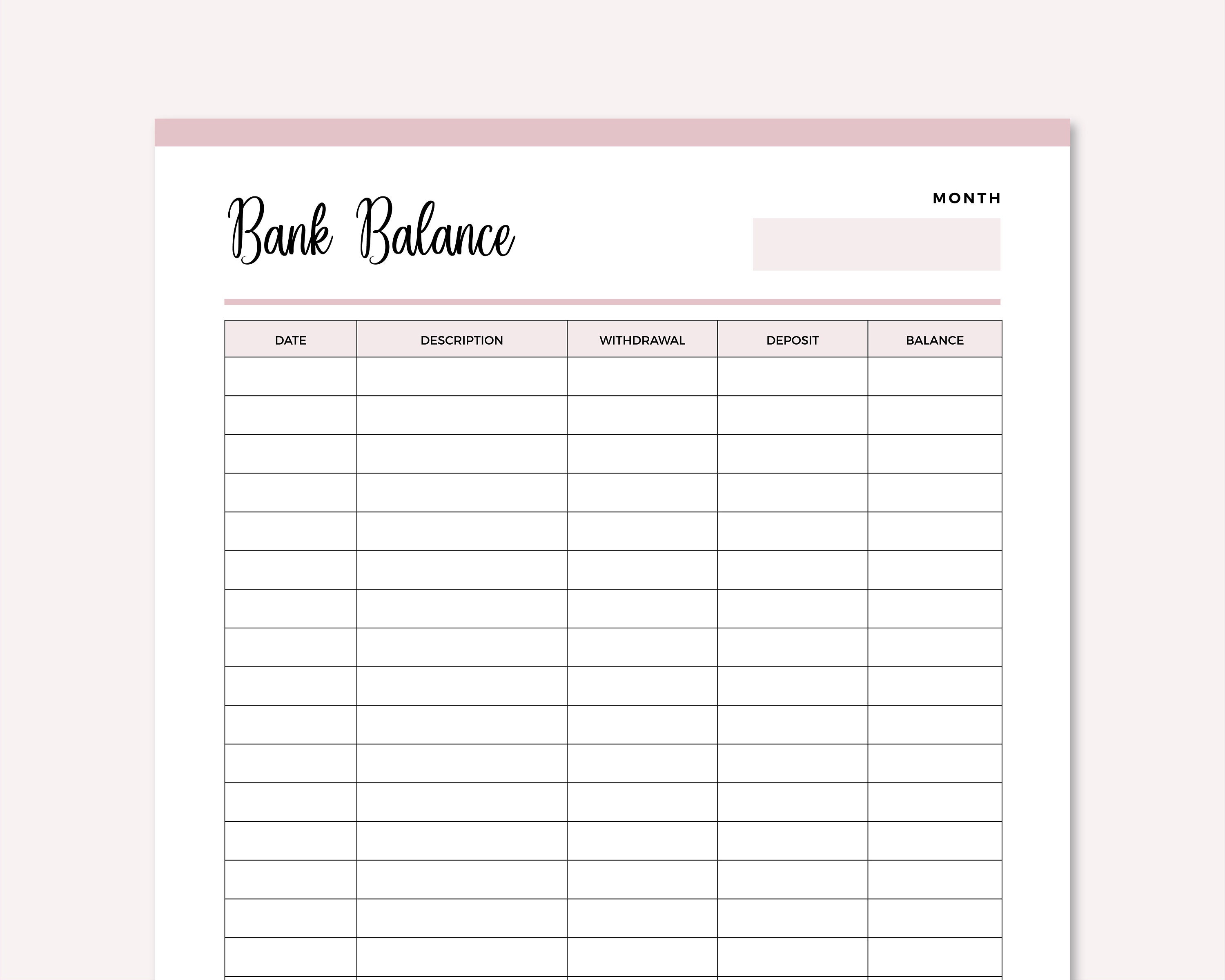 Blank Balance Sheets
