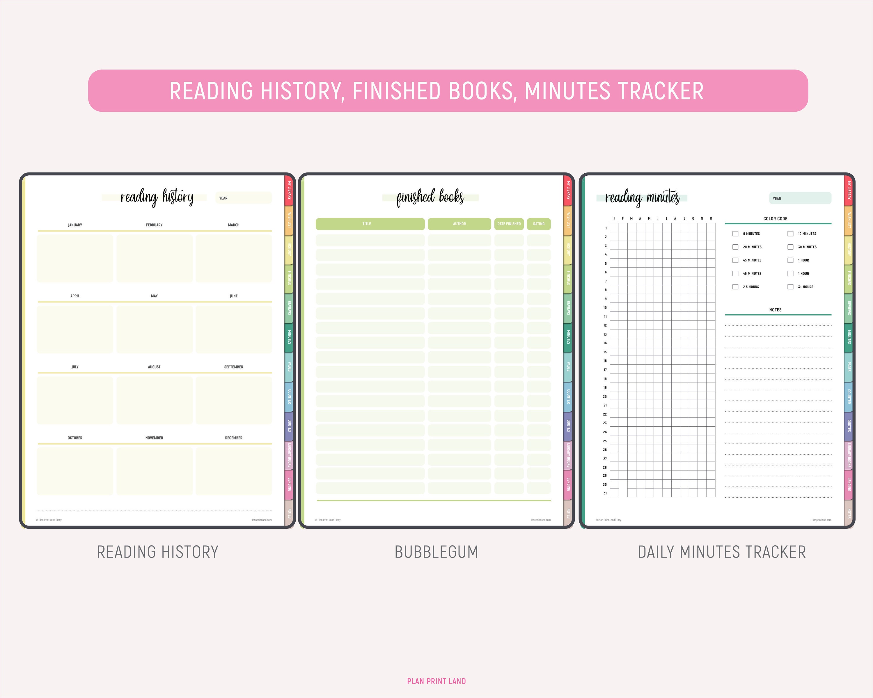 Digital Reading Journal Digital Book Review Planner Reading | Etsy