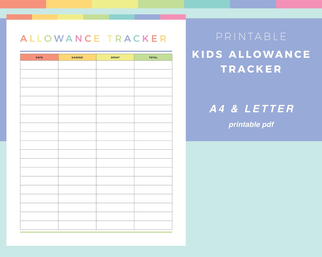 Kids Allowance Tracker, Kids Savings Log, Pocket Money Record for ...