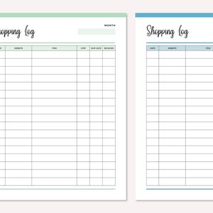 Printable Shopping Log, Online Purchase Tracker, Shopping Tracker ...