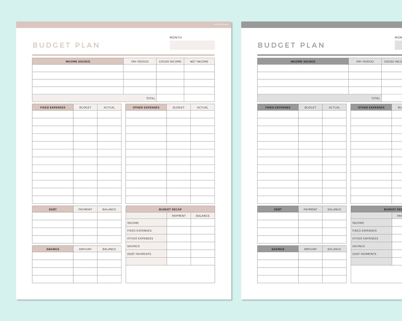 Editable Budget Planner Printable Fillable Budget Template - Etsy