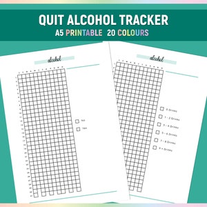 A5 Quit Alcohol Tracker, Printable Sobriety Journal, Simple Staying ...