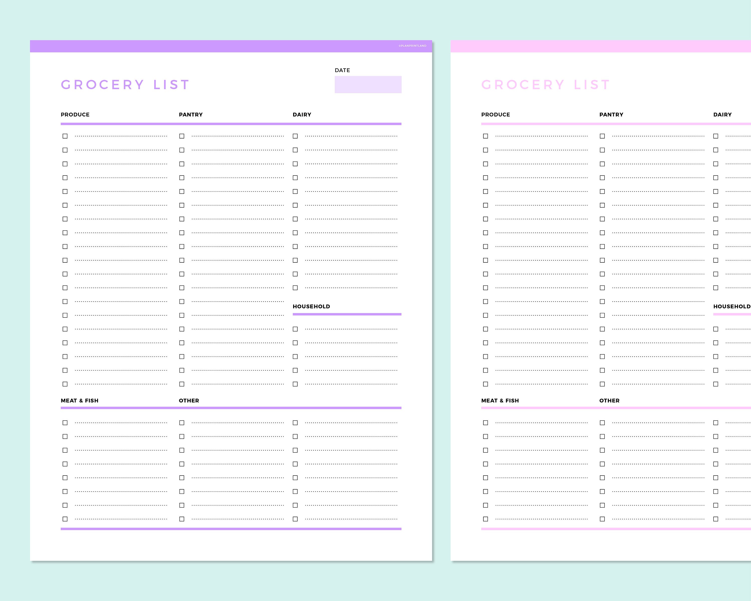 Editable Grocery List Printable, Fillable Shopping List, Digital ...
