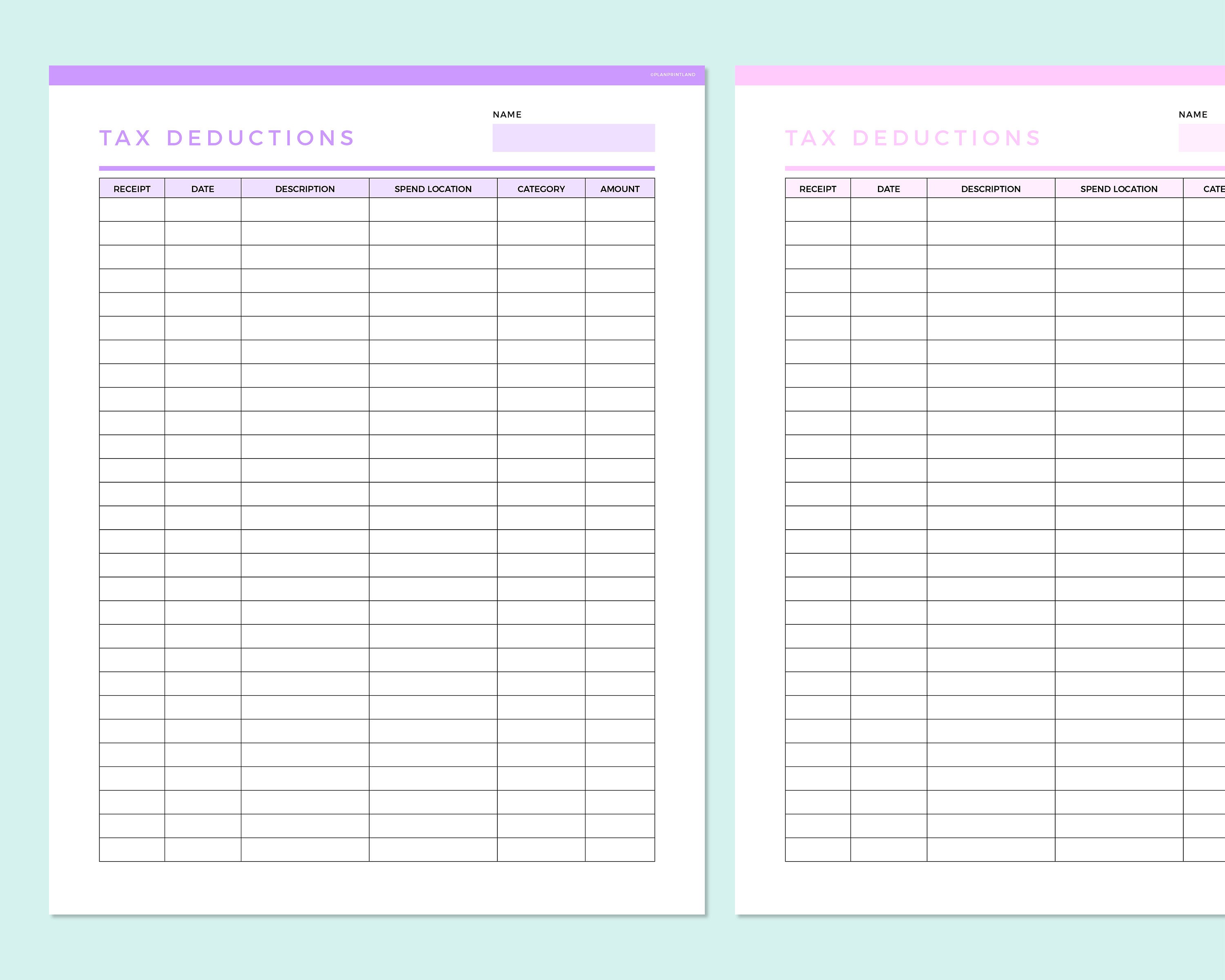 Editable Tax Deduction Tracker Printable - Etsy Canada