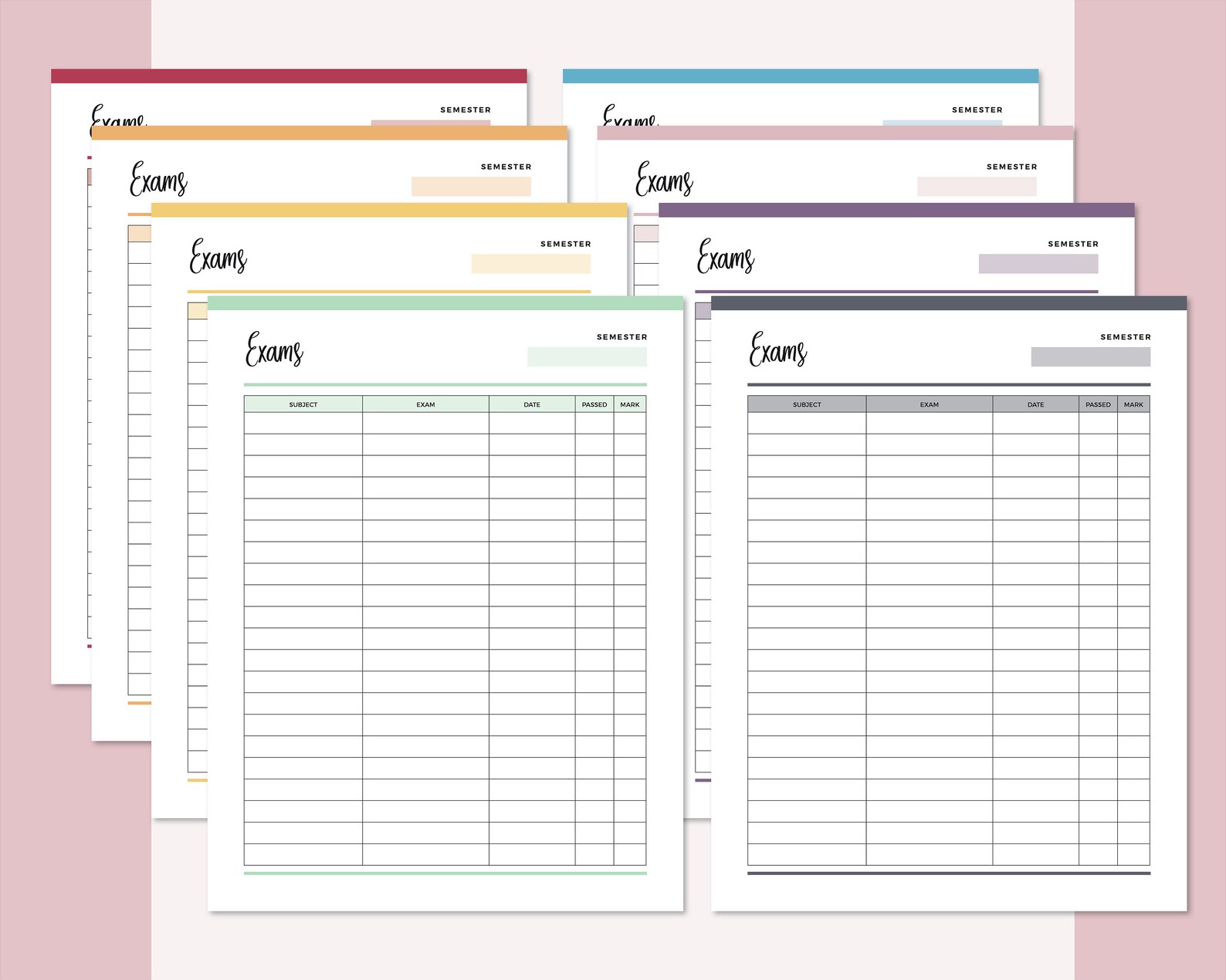 Printable Exam Tracker Print at Home Assessment Tracking - Etsy