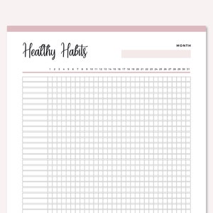 Printable Healthy Habit Tracker, Daily Heath Tracking Sheet, Health ...