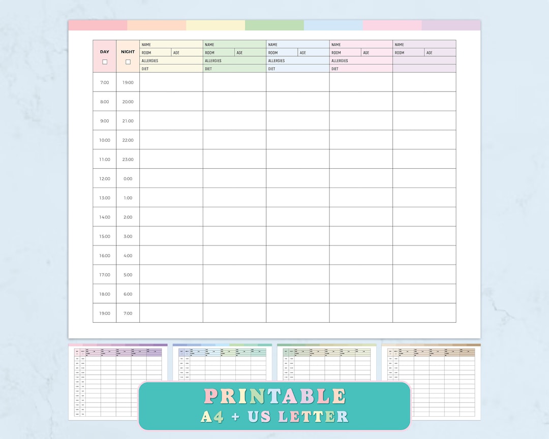 Printable Nurse Shift Planner PDF, Nurse Brain 5 Patient, Report Sheet ...