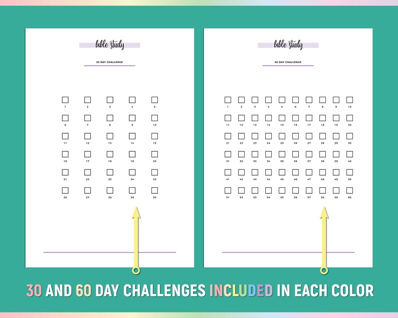 30 Day Bible Study Challenge Tracker, 60 Day Scripture Study Log, A5 ...