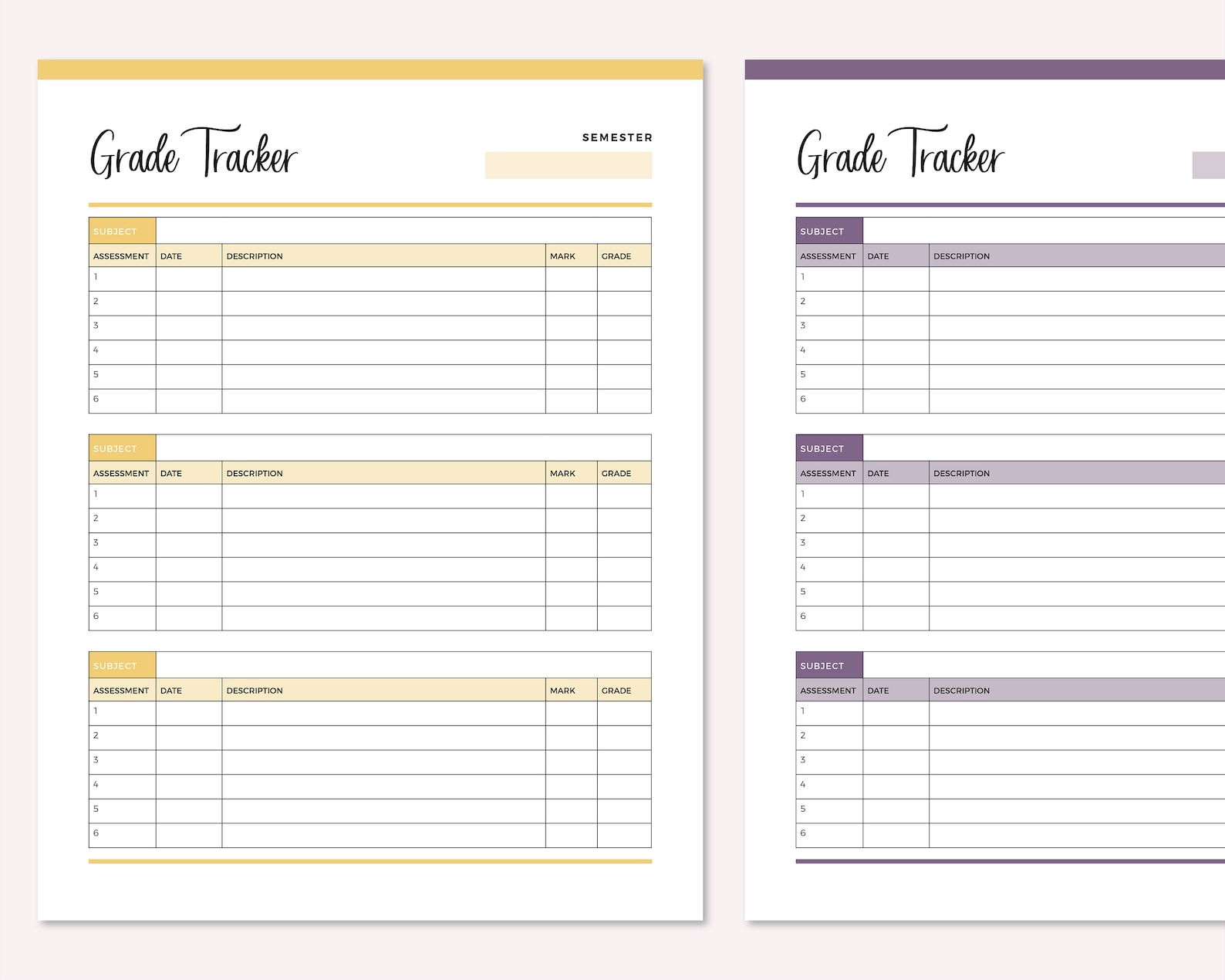 Printable Grade Tracker Homeschool Gradebook Student Grading - Etsy