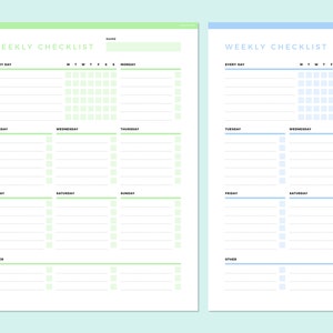 Editable Weekly Checklist Printable, Fillable to Do List , Weekly ...