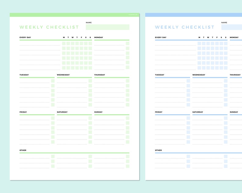 Editable Weekly Checklist Printable Fillable to Do List - Etsy Australia