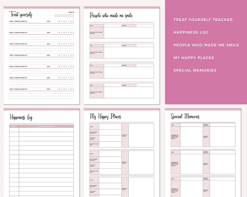 Gratitude Journal Printable, Positivity Planner, Anxiety Journal ...