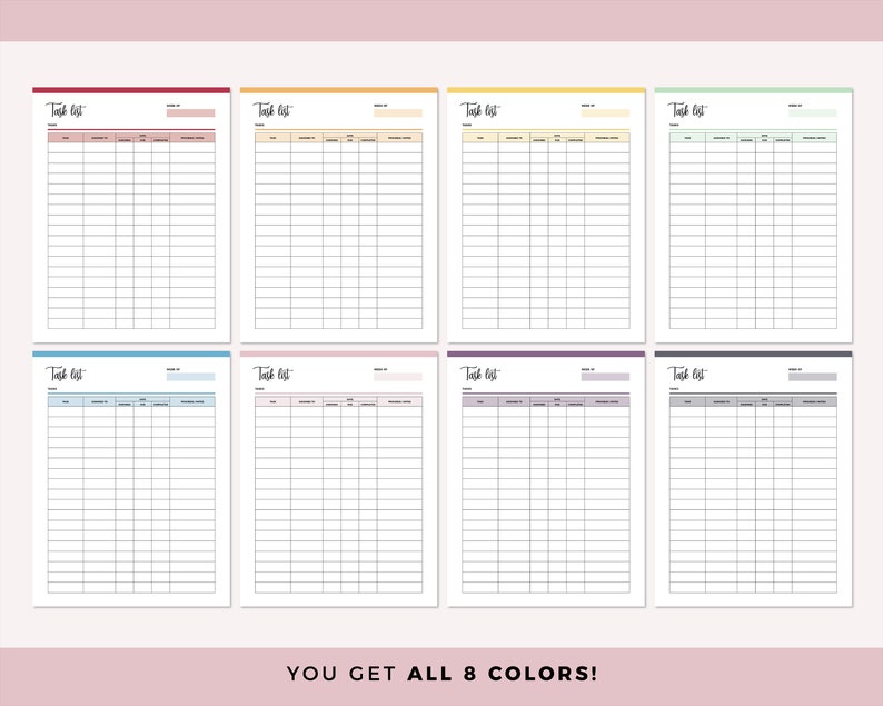 Employee Task List Printable Work Allocation Sheet Daily - Etsy