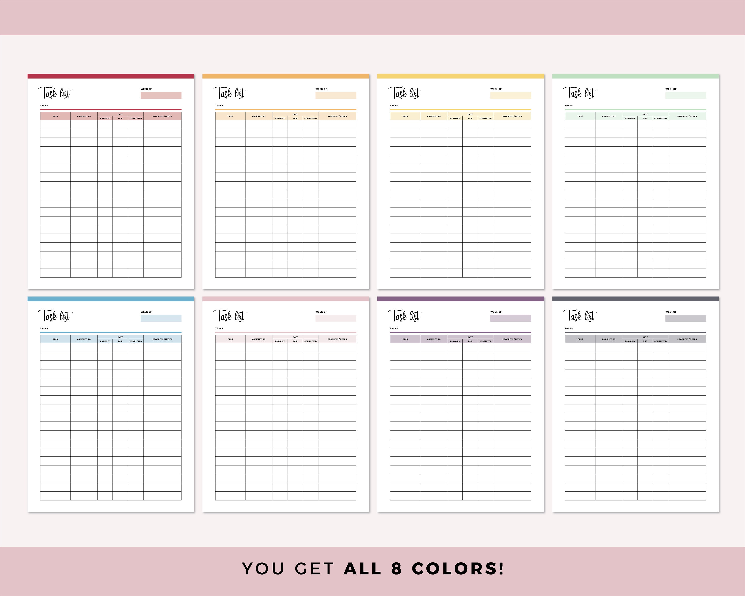 Employee Task List Printable Work Allocation Sheet Daily - Etsy UK