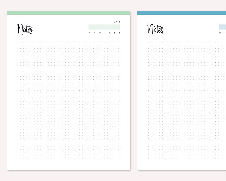 Printable Dot Grid Notes Pages Print at Home Journal Pages - Etsy
