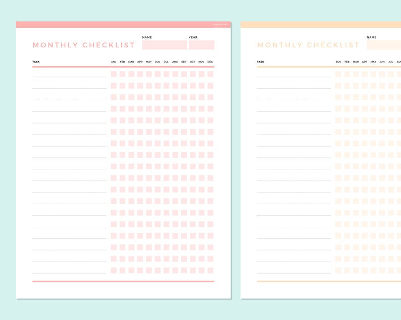 Editable Monthly Checklist Printable Month to Do List - Etsy