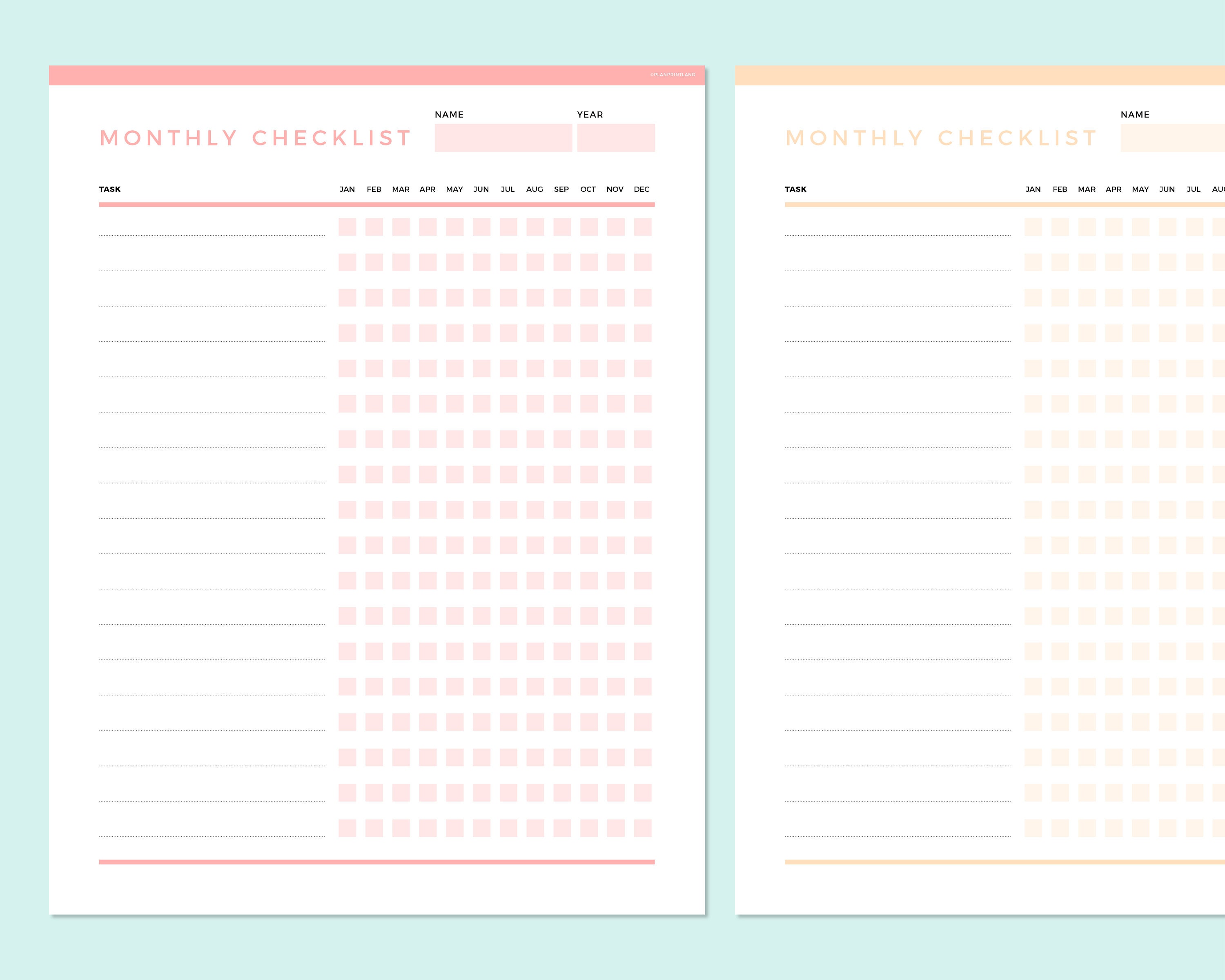 Editable Monthly Checklist Printable Month to Do List - Etsy UK