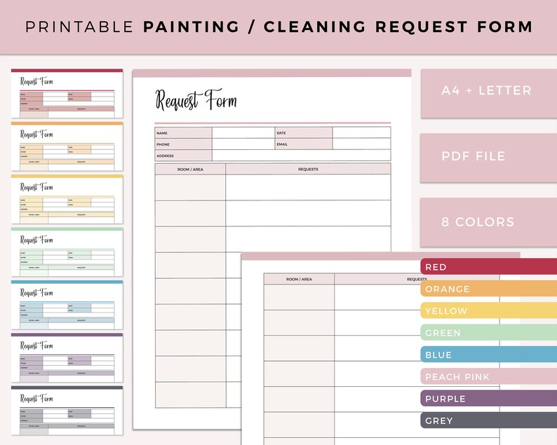 Printable Cleaning Business Request Forms Painting Business - Etsy