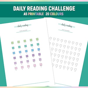 Reading Challenge Tracker: 30 or 60 Day Log (A5 Printable PDF) - Etsy