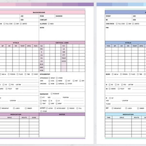 Printable Nursing Handoff Sheet, Nurse Report Sheet, ICU Report Sheet ...