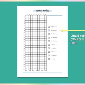 A5 Reading Minutes Tracker, Printable Reading Habit Journal, Simple ...