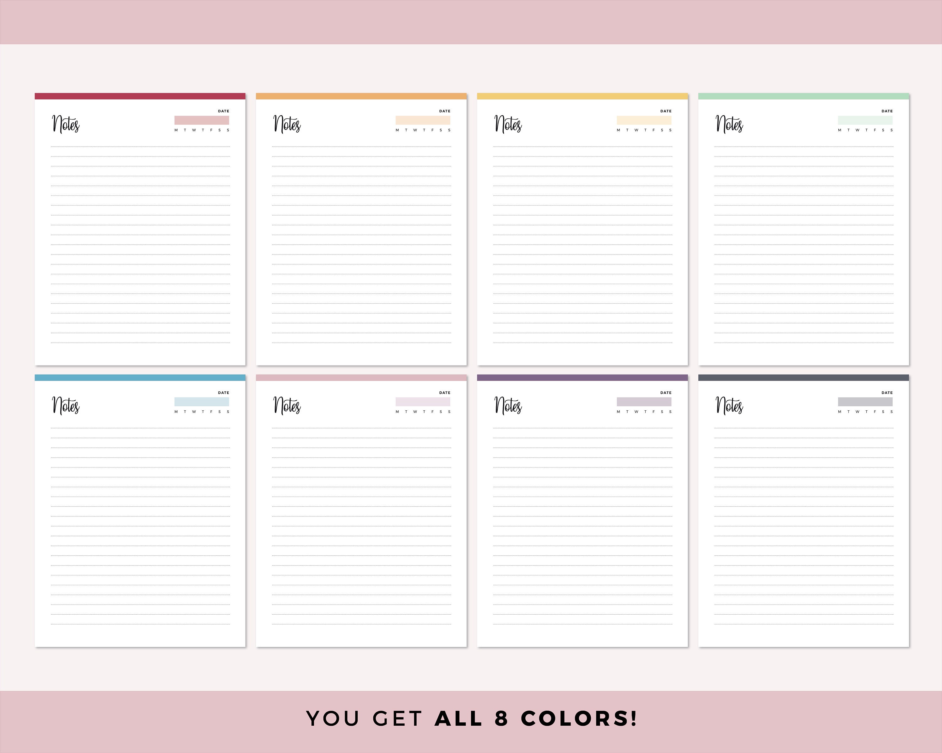Printable Lined Notes Pages, Lined Paper, Notetaking Pages Pdf, Lined ...