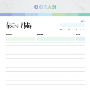Lecture Notes Printable, College Note Taking Template - Etsy