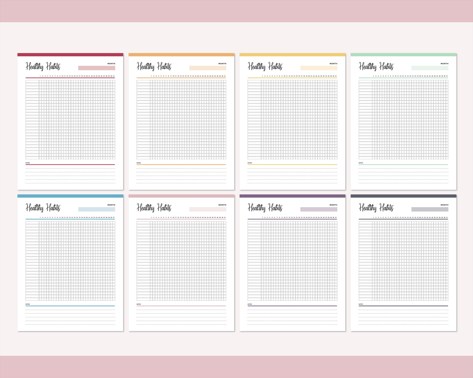 Printable Healthy Habit Tracker Daily Heath Tracking Sheet - Etsy