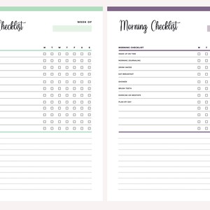 Printable Morning Checklist, Daily Planner, Day Organizer, Daily ...