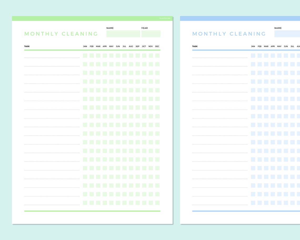 Editable Monthly Cleaning Checklist Printable Fillable - Etsy