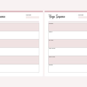 Printable Yoga Sequencing Planner, Yoga Sequence Pages, Yoga Sequence ...