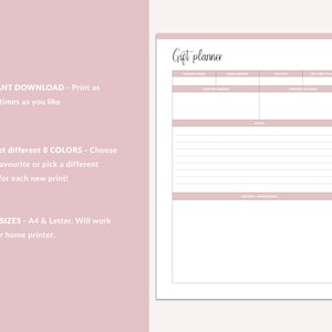 Printable DIY Gift Planner, Homemade Gift Planner, Quilter Gift Planner ...