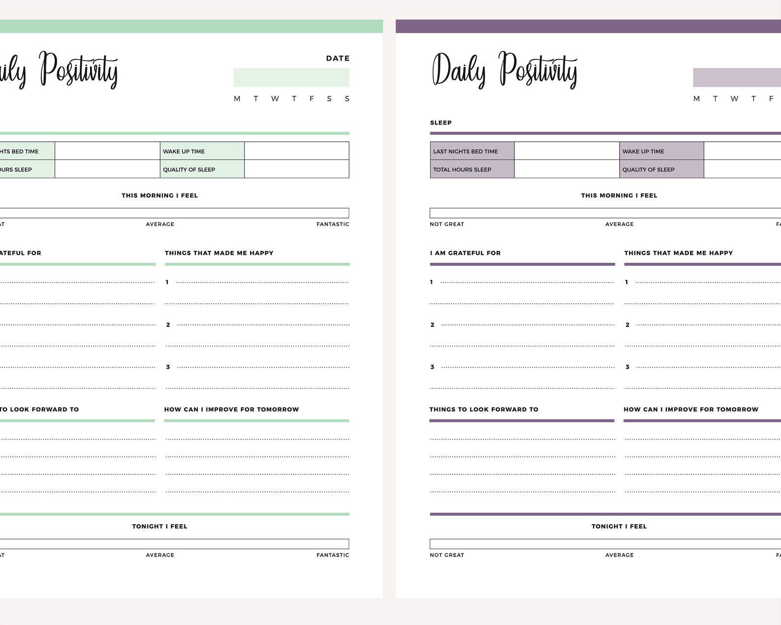 Printable Positivity Journal, Positive Thinking Planner, Gratitude ...
