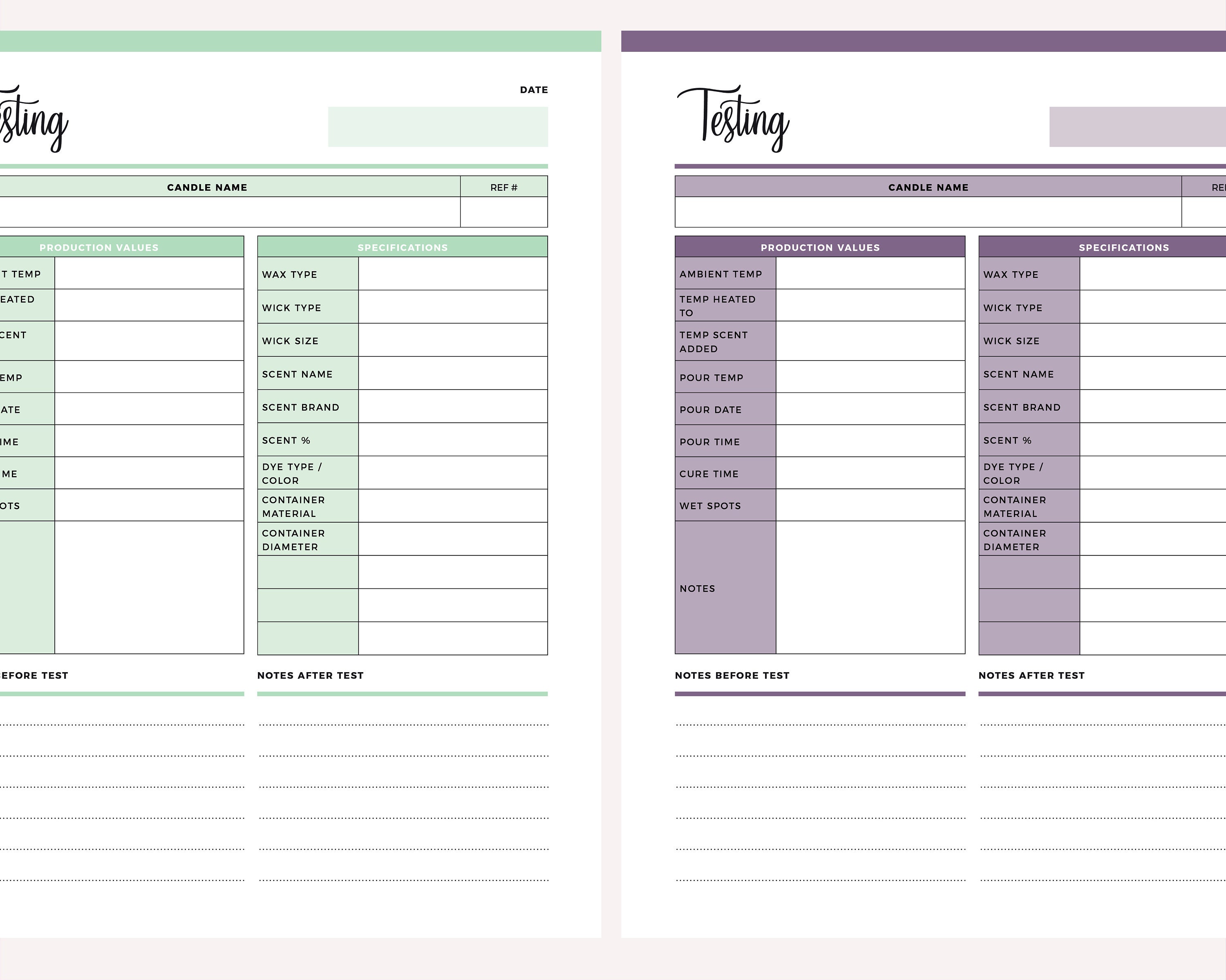 Candle Making Testing Sheet Printable Candle Burn Test - Etsy Australia
