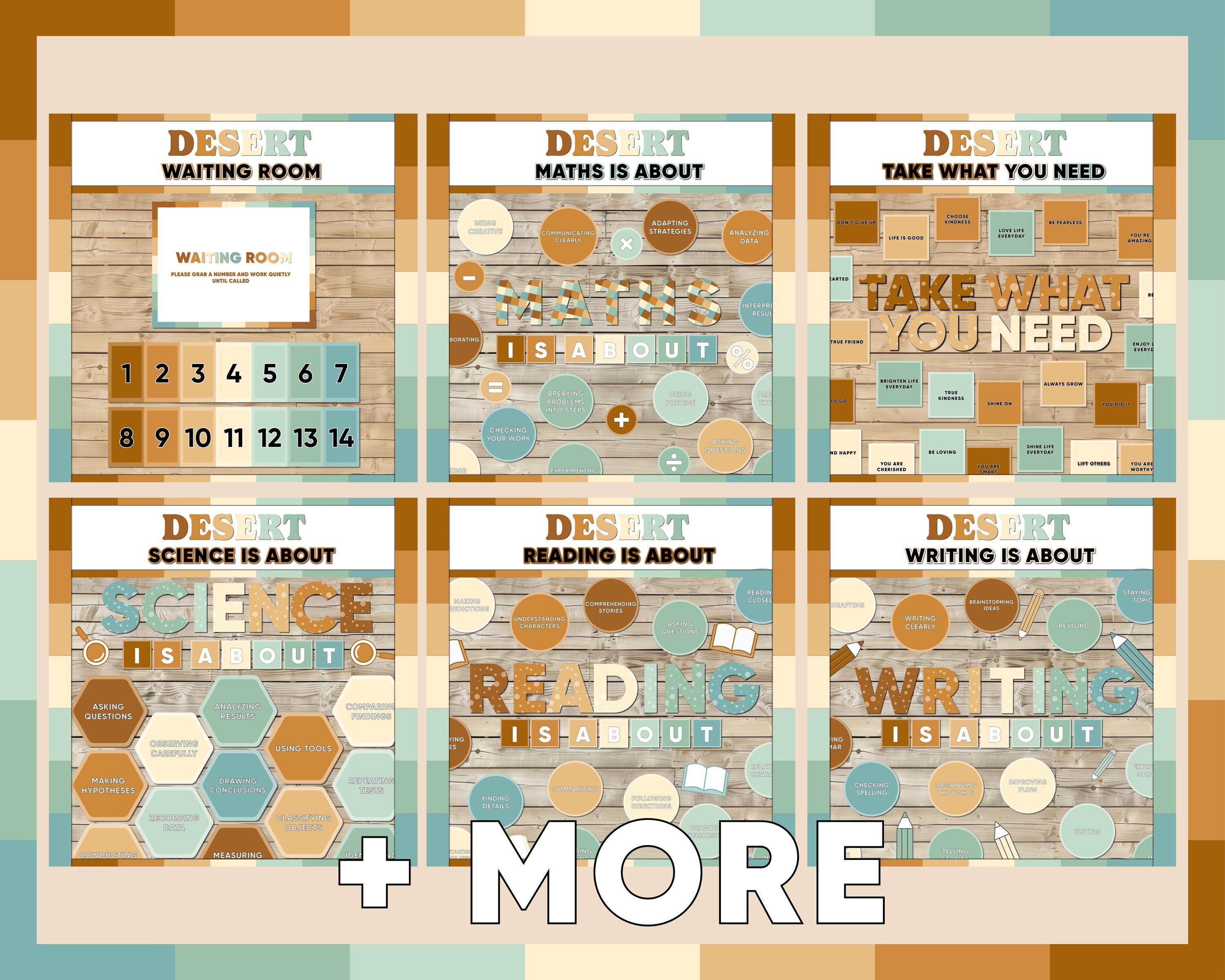 Desert Classroom Decor Bundle | Nature Brown Green Yellow Theme | Calm ...