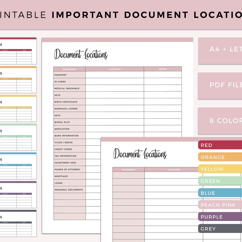 Important Document Binder - Etsy