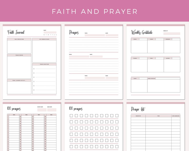 Printable Prayer Journal Bible Journaling Daily Bible - Etsy