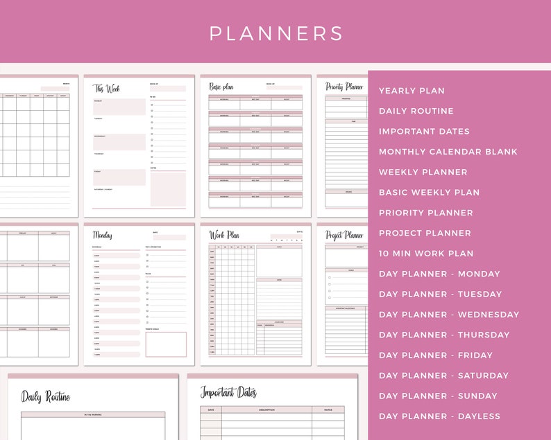 Life Planner Printable Print at Home Goal Planner Life - Etsy