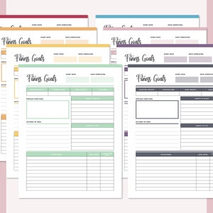 Printable Fitness Planner, Fitness Goals, Goal Setting, Weight Loss ...